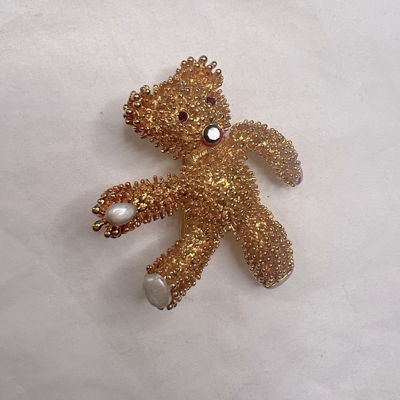 jbk | Jewelry | Jbk Jackie Kennedy Camrose And Kross Teddy Bear Pin Brooch A20323 | Poshmark